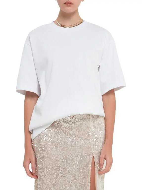 GREY LAB Boxy Cotton Blend T-shirt - White