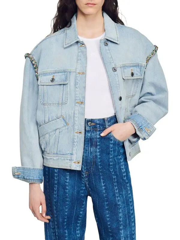 Sandro Paloma Denim Jacket - Light Bu Jean