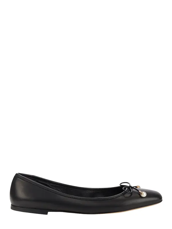 JIMMY CHOO Elme Leather Ballerina Flats - Black