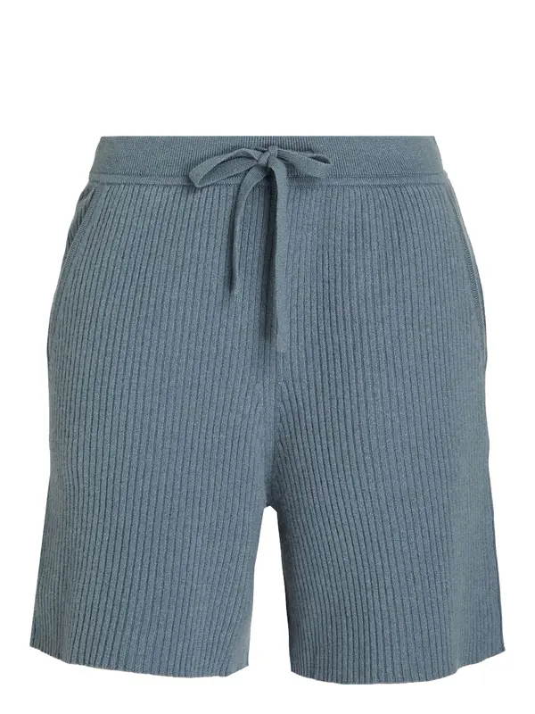 Lapointe Ribbed Cashmere Shorts - Slate Blue