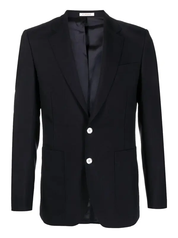 FURSAC Long-sleeved Virgin Wool Blazer - Blue