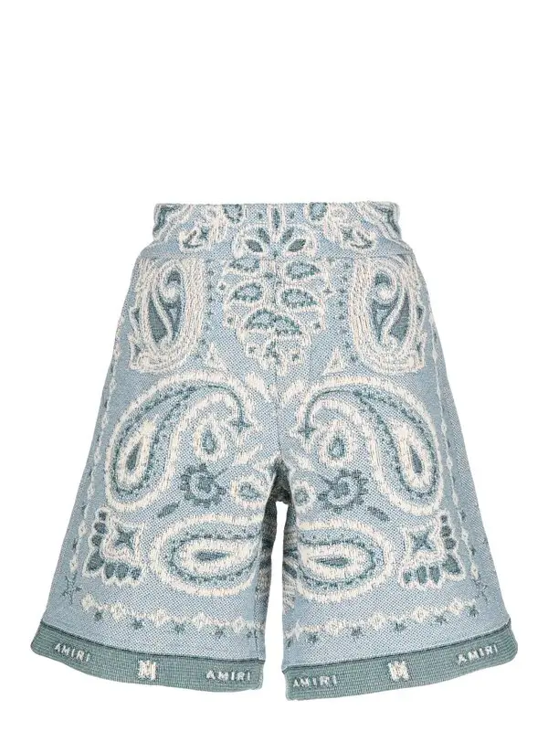 Amiri Paisley-embroidered Shorts - Blue