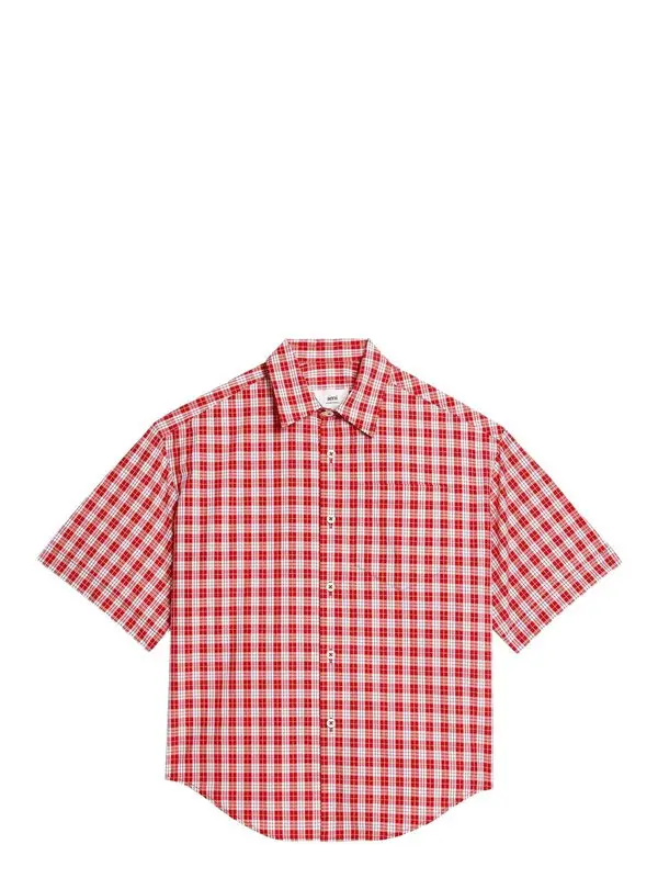 Ami Checked Short-sleeve Shirt - Red