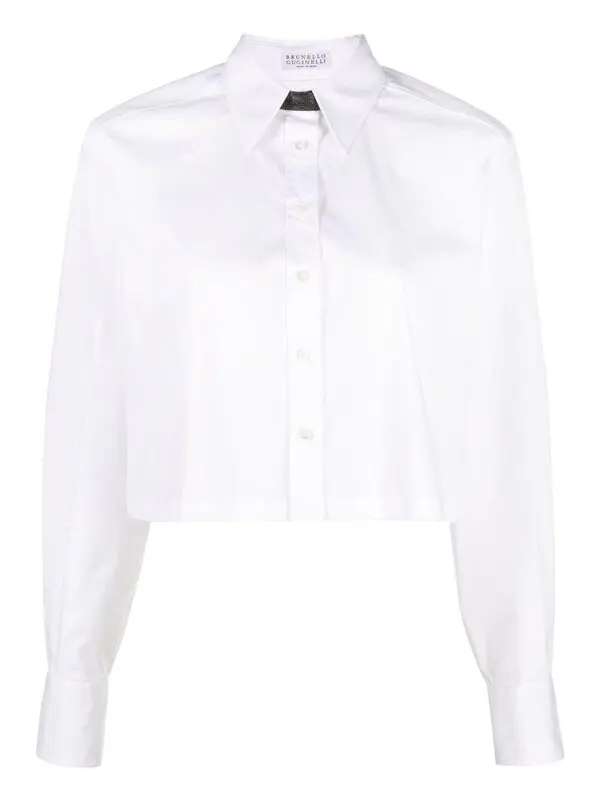 Brunello Cucinelli Cropped Long-sleeve Shirt - White