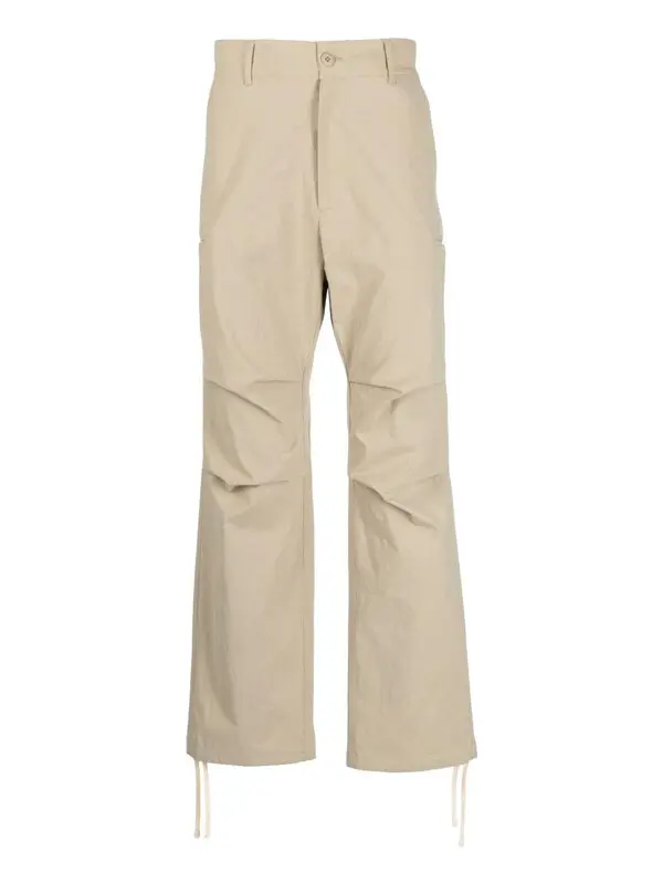 Stance Pleat-detail Cropped Trousers - Brown