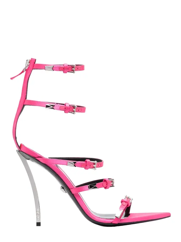 Versace Pin-point 120mm Strappy Sandals - Pink