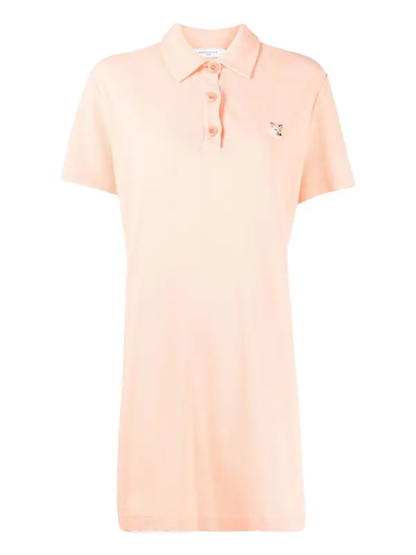 Maison Kitsuné Logo-embroidered Polo Dress - Pink