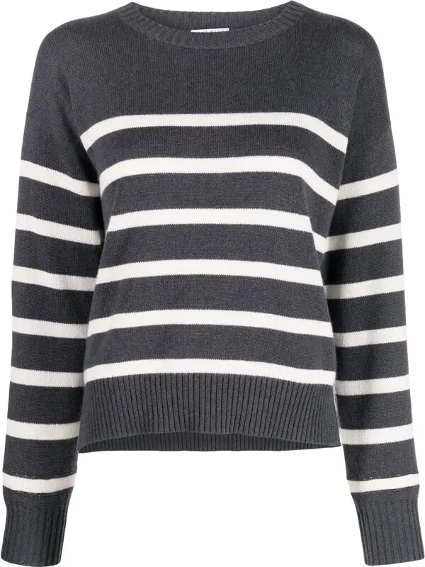 Brunello Cucinelli Striped Cashmere Jumper - Grey