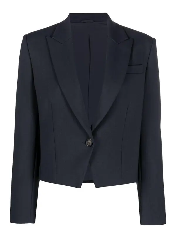 Brunello Cucinelli Single-breasted Cropped Blazer - Blue