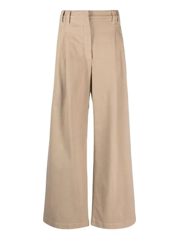 Brunello Cucinelli Wide-leg Pleated Jeans - Neutrals