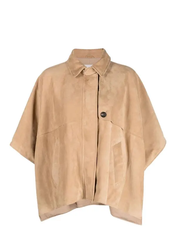 Brunello Cucinelli Suede Cape - Brown
