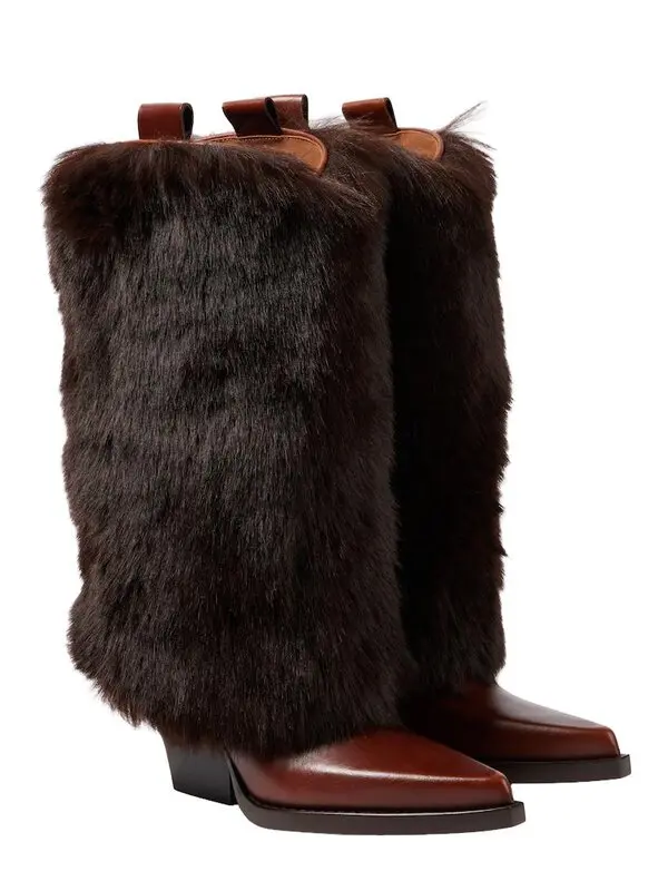 Paris Texas Leather Knee-high Boots - Brown