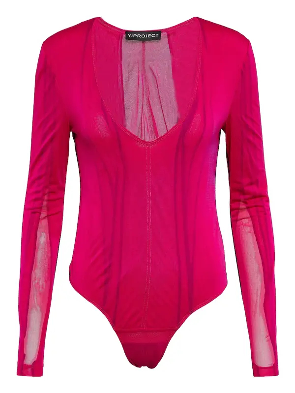 Y/project Semi-sheer Bodysuit - Pink