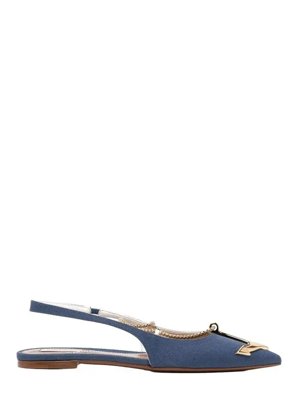 Zimmermann Overboard Slingback Flat Sandals - Blue