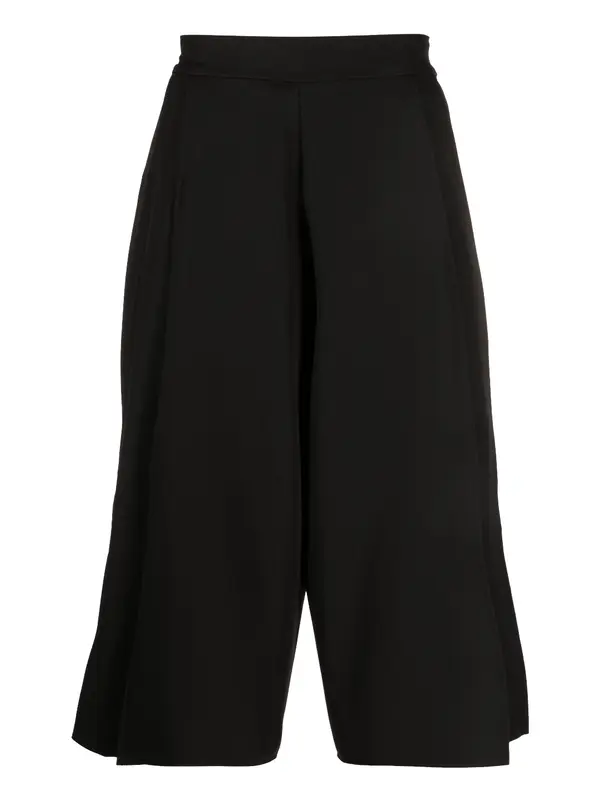 Alchemy Fashions Wide-leg Cropped Trousers - Black