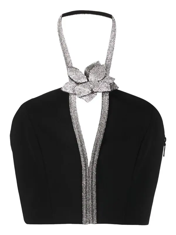 NUE Rhinestone Embellished Top - Black