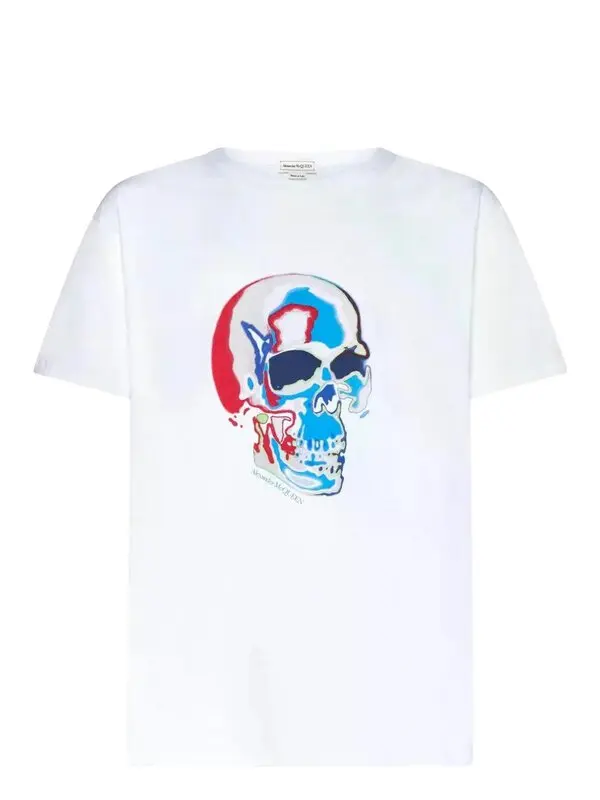 Alexander McQueen Solarised Skull Print T-shirt - White