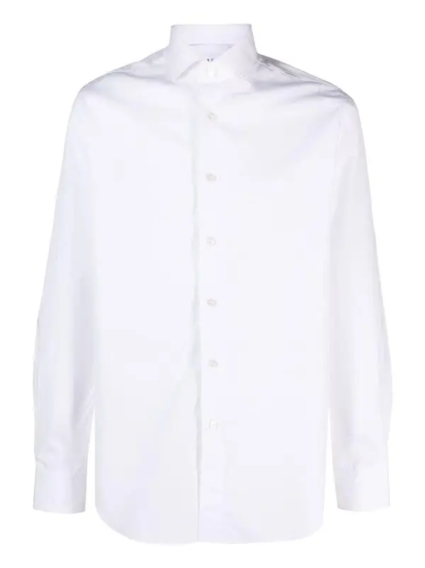 XACUS Spread-collar Cotton Shirt - White