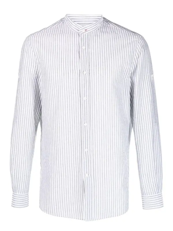 Brunello Cucinelli Long-sleeve Striped Buttoned Shirt - White