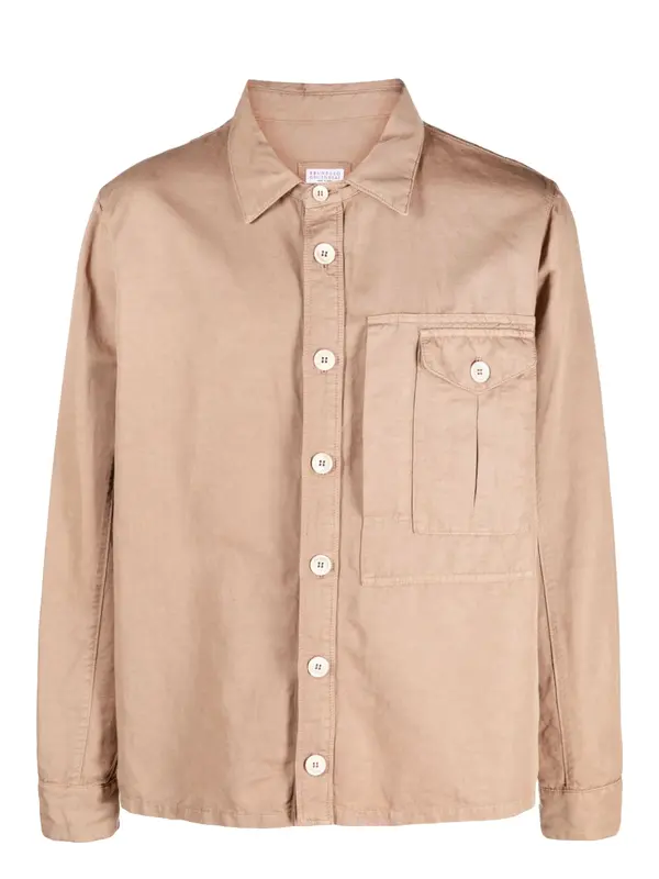 Brunello Cucinelli Long-sleeve Buttoned Shirt Jacket - Brown