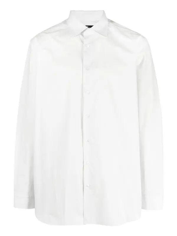 Raf Simons Slogan-print Button-up Shirt - Grey