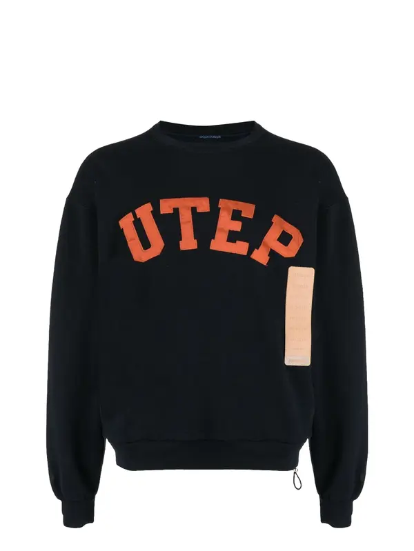 4SDESIGNS Utep-print Cotton Sweatshirt - Blue