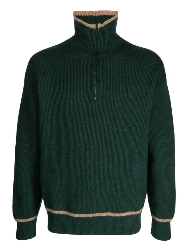 Pringle Of Scotland Half-zip Wool Jumper - Green