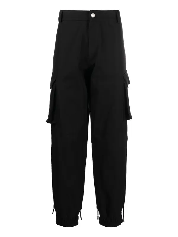 Gcds Logo-patch Cargo Trousers - Black