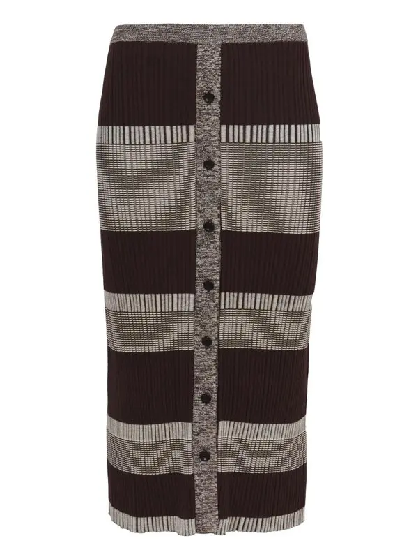 Proenza Schouler White Label Striped Midi Skirt - Brown
