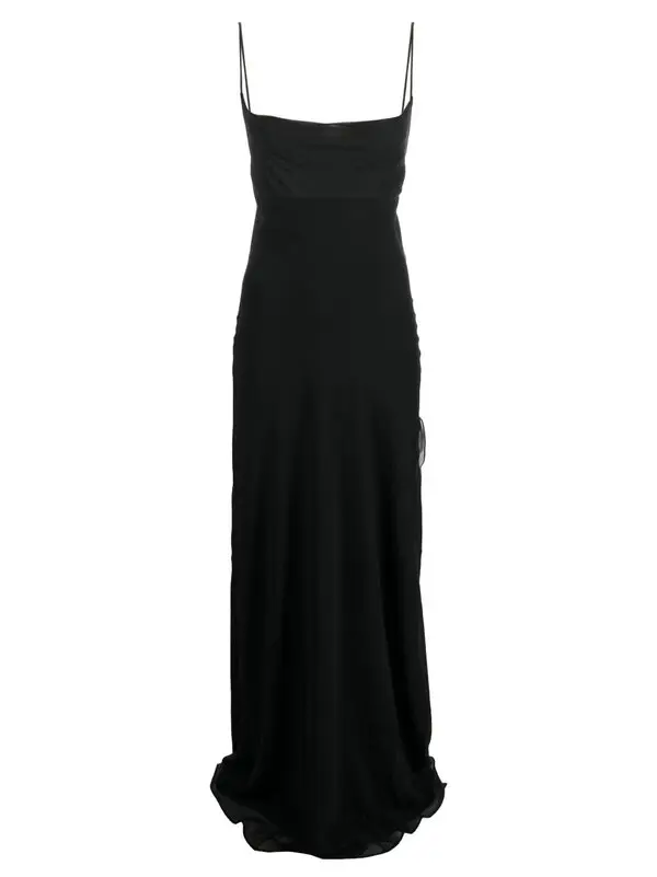 Andamane Open-back Silk Maxi Slip Dress - Black