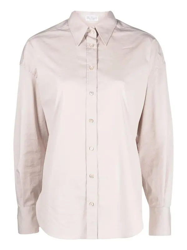 Brunello Cucinelli Long-sleeve Poplin Shirt - Neutrals