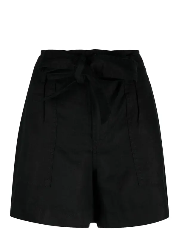 Ralph Lauren Belted Linen Shorts - Black