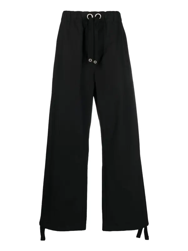 Versace Wide-leg Cotton Track Pants - Black