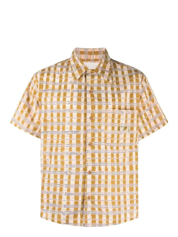 STORY MFG. Shore Checked Cotton Shirt - Neutrals