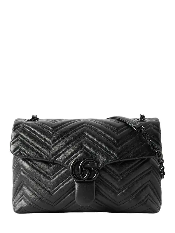 Gucci Gg Marmont Quilted Leather Shoulder Bag - Black