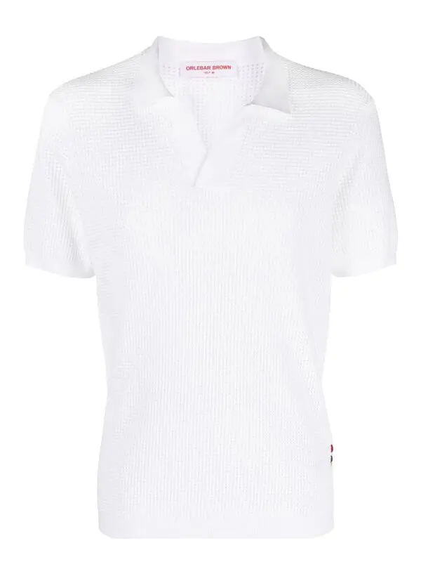 Orlebar Brown Roddy Perforated Polo Shirt - White