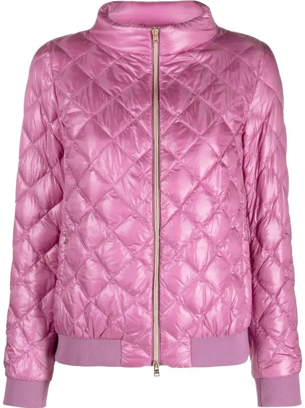 Herno Diamond-quilted Bomber Jacket - Purple
