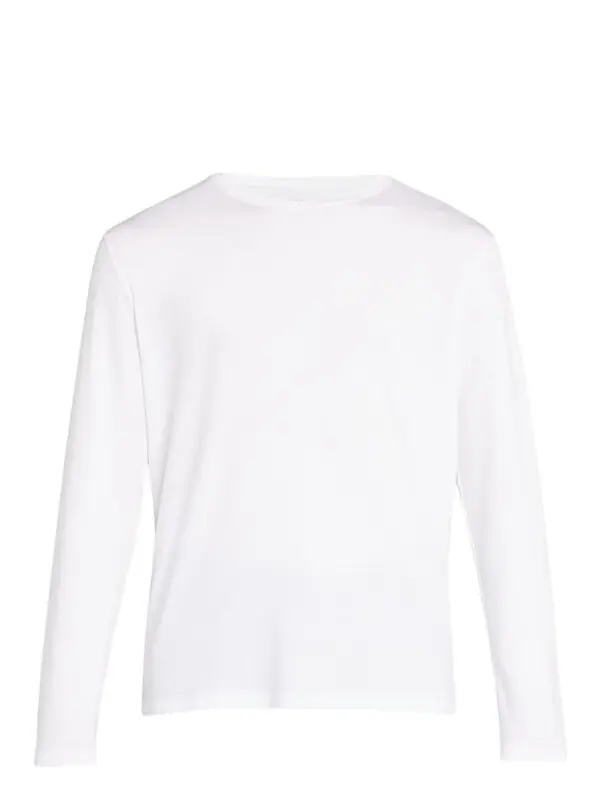 Derek Rose Stretch Long Sleeve Crewneck T-shirt - White