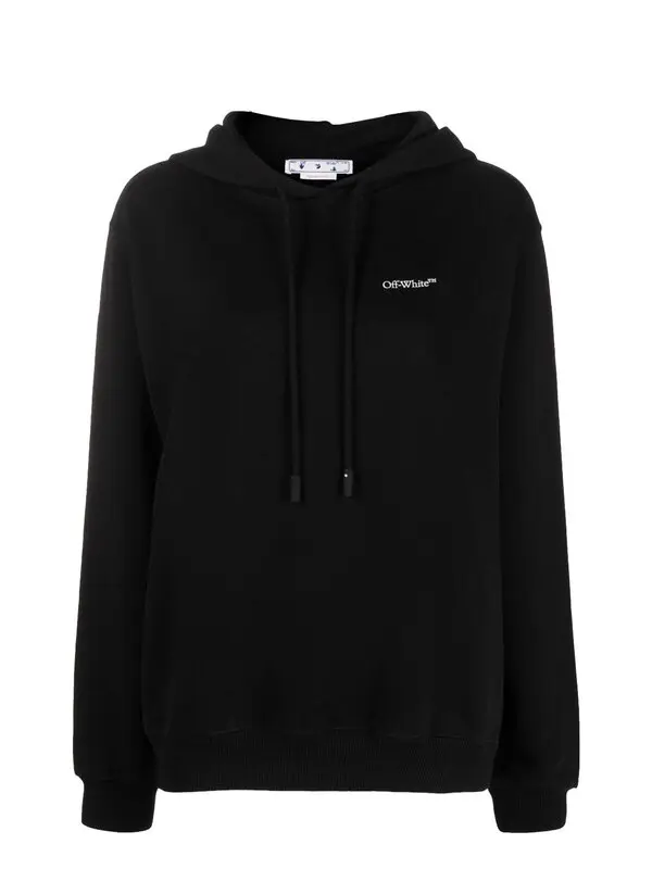 Off-White Logo-print Cotton Hoodie - Black