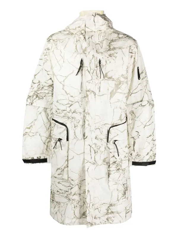 A-COLD-WALL* Marble-print Parka Coat - Neutrals