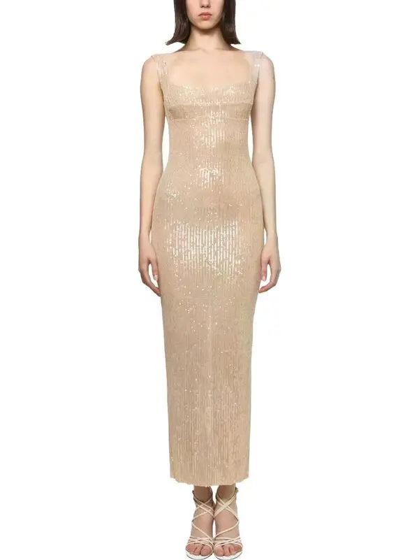 ATU BODY COUTURE Sequin-embellished Midi Dress - Neutrals