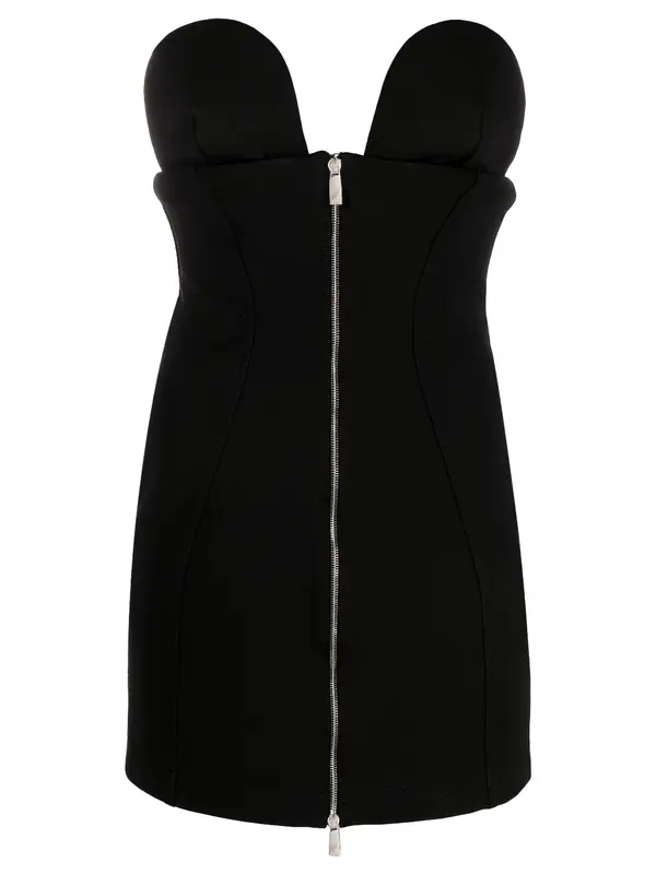 Off-White Zipped Strapless Mini Dress - Black