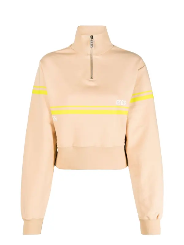 Gcds Half-zip Sweatshirt - Neutrals