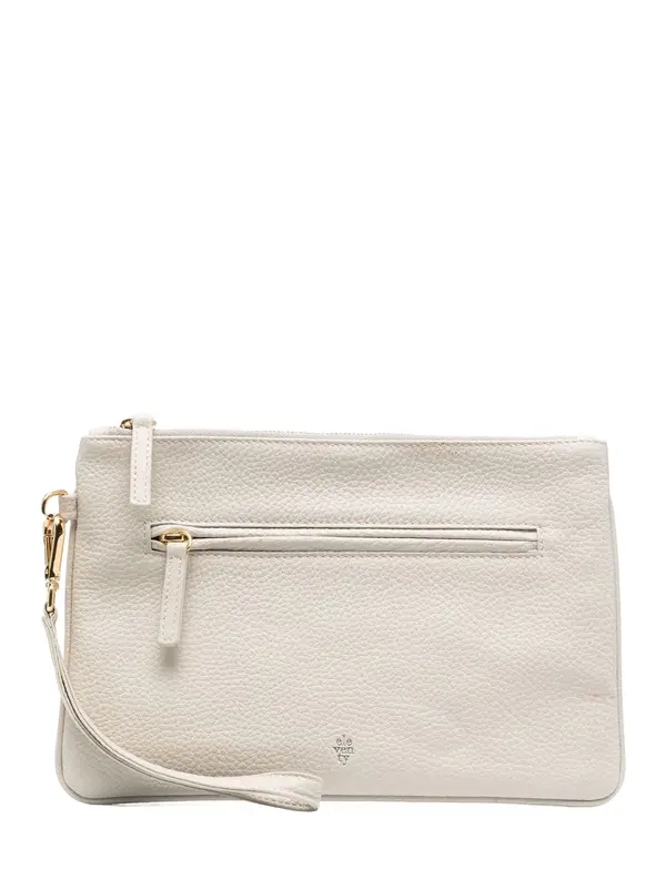 Eleventy Logo-stamp Leather Clutch - Neutrals