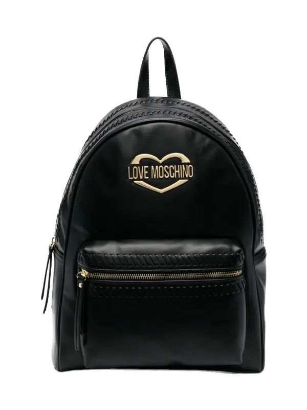 Moschino Logo-plaque Backpack - Black