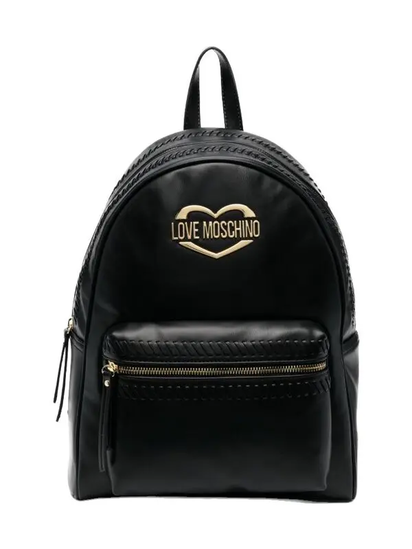 Moschino Logo-plaque Backpack - Black