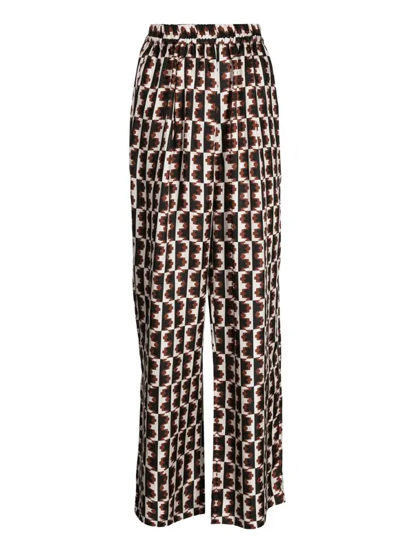 Biyan Straight-leg Graphic-print Trousers - Brown