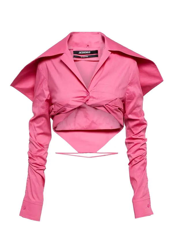 Jacquemus La Chemise Meio Cropped Shirt - Pink