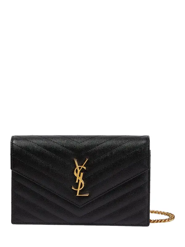 Saint Laurent Cassandre Matelassé Envelope Leather Shoulder Bag - Black