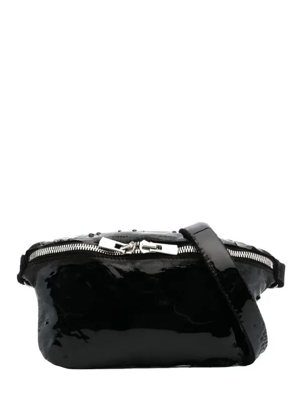 Guidi Zip-up Leather Belt Bag - Black